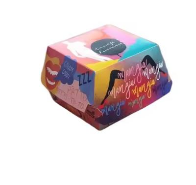 China Caja de hamburguesas biodegradable ecológica Contenedor de comida rápida personalizado con recubrimiento UV en venta