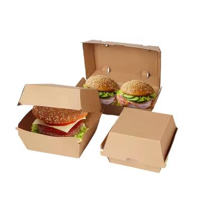 China Eco-vriendelijke, op maat gemaakte, biologisch afbreekbare kraftburgerdoos Fastfood takeaway verpakking met CMYK 4 kleur Offest printing Te koop