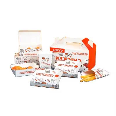 China Food Grade gegolfde verpakkingsdozen op maat gedrukt voor fastfood Te koop