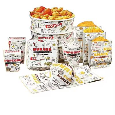China Gepersonaliseerde gedrukte fastfood doos Food Grade kartonnen verpakking voor frietjes Burgers Te koop