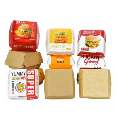 China Kraft Paper Custom Fast Food Takeaway Box Aanvaarding van klantlogo voor burgers Sandwiches en snacks Te koop