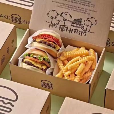 China Multi-Food Compartment Takeaway Boxes Custom Printed Eco-Friendly Paperboard Packaging for Fries Burgers for sale