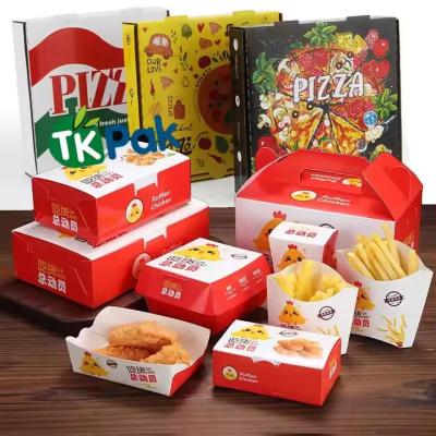 China Eco-Friendly Fast Food Packaging for Noodle Fried Chicken French Fries Sandwich Burger Customized Biodegradable Boxes for sale