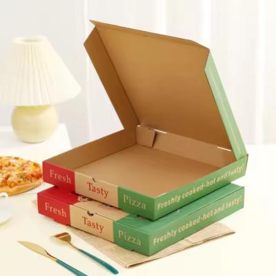 China Wholesale Custom Printing Corrugated Pizza Boxes with Handles: Ideal for Fast Food Delivery - Kraft Paper Options Available for sale