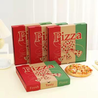 China Wholesale Custom Printing Corrugated Pizza Boxes with Handles: Ideal for Fast Food Delivery - Kraft Paper Options Available for sale