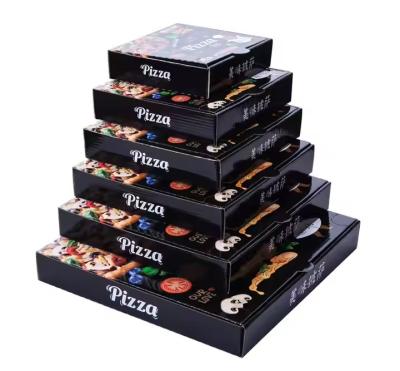 China Custom Size Biodegradable Pizza Boxes for Takeaway Food Catering Eco-Friendly and Logo Printed for sale