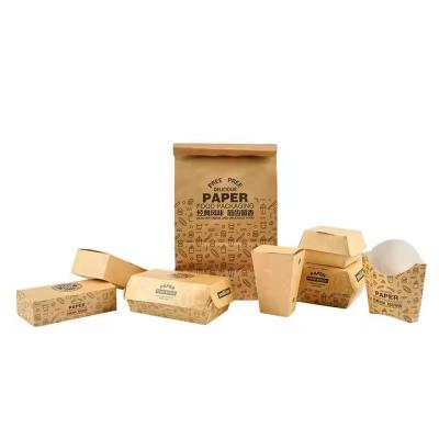 중국 환경 친화적 인 크래프트 종이 슬롯 박스 패스트 푸드 및 테이크아웃 포장 용품 판매용