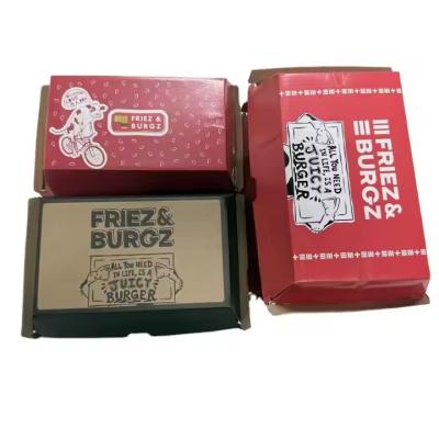중국 사용자 지정 로고 생분해 가능한 Kraft 종이 상자: 긴 햄버거와 핫도그에 이상적입니다. 판매용