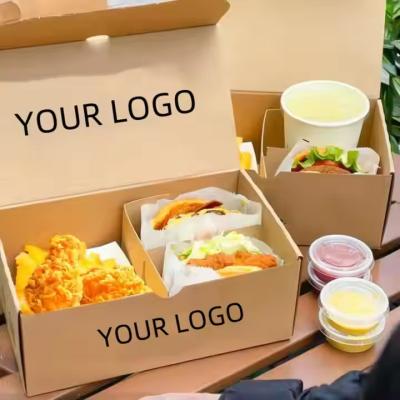 China Eco-Friendly Customized Hamburger Box Biodegradable Paper Cardboard Fast Food Box for sale