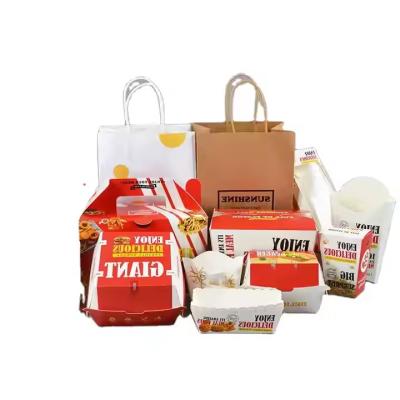 Cina Scatola di imballaggio per hamburger all'ingrosso carta bianca su misura pollo fritto e patatine in vendita