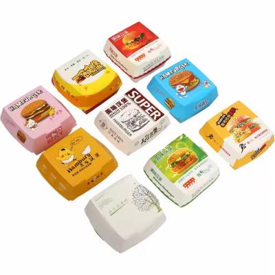 Cina Imballaggio di hamburger in cartone usa e getta carta scatola di hamburger per ristorazione alimentare in vendita