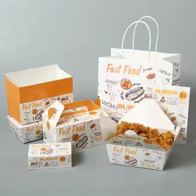 China Wholesale Takeaway Food Packaging Hamburger Boxes Customized Fried Chicken Boxes for sale