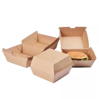 China Customized Hamburger Box Printing With Biodegradable Disposable Corrugated Kraft Paper for sale
