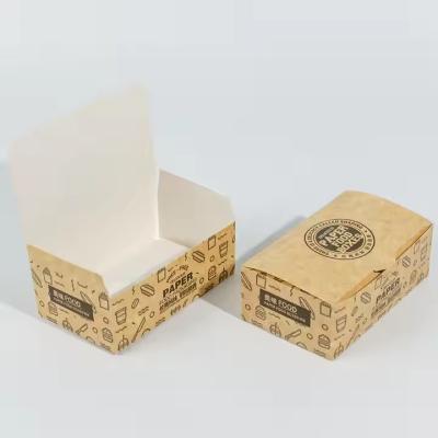 China Paper Cardboard Customized Hamburger Food Delivery Box with Biodegradable Kraft Paper Packaging Box for sale