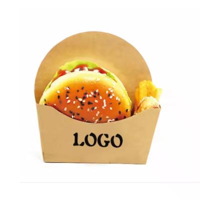China Fast Food French Fries Packaging Burger Paper Box with Custom Printed Logo and Recyclable Material for sale