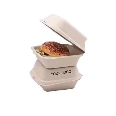 중국 패스트 푸드 포장 용품에 맞게 제작된 생분해 가능한 레이크 된 햄버거 박스 판매용