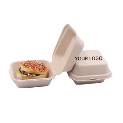 중국 패스트 푸드 포장 용품에 맞게 제작된 생분해 가능한 레이크 된 햄버거 박스 판매용