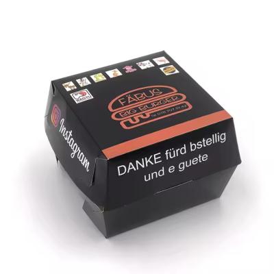 China Cajas de hamburguesas personalizadas Cajas rígidas hechas de cartón de papel para llevar en venta