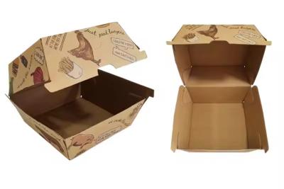 Cina Ordine personalizzato accettato Scatola di hamburger in carta kraft ecologica con laminazione lucida in vendita