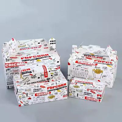 China Wholesale customized fried chicken boxes low-priced fast food cardboard takeaway popcorn boxes for sale