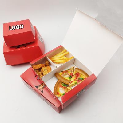 China Food Catering Fried Chicken Box Customized Fast Food Packaging with Divider for sale