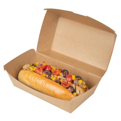 China Wholesale customized hamburger hot dog packaging box eco-friendly and biodegradable packaging box for sale