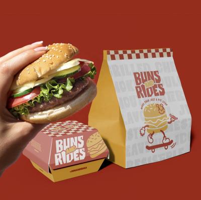 중국 맞춤형 디자인 햄버거 박스 접이성 융통형 맞춤형 패키지 껍질 판매용