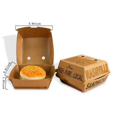 중국 패스트 푸드 포장용 친환경 및 기름 내성으로 제작된 햄버거 박스 판매용