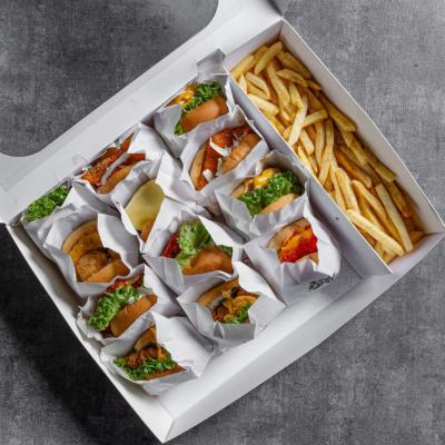 중국 맞춤형 식품 등급 포장, 햄버거 및 감자튀김 상자 패스트푸드 일회용 크라프트 종이 상자 판매용