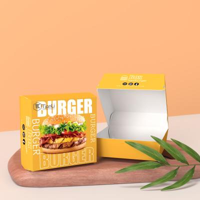 중국 친환경 맞춤형 식품 등급 햄버거 상자 일회용 패스트푸드 테이크아웃 포장 상자 판매용