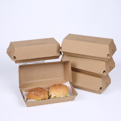 중국 맞춤형 햄버거 상자 일회용 식품 등급 테이크 아웃 크라프트지 골판지 상자 판매용