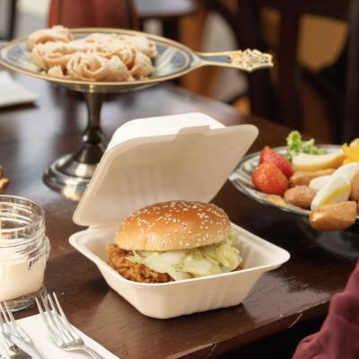 China Burger Box Wholesale Customization Biodegradable Food Grade Corn Residue Clam Box Fast Food Takeaway Box for sale