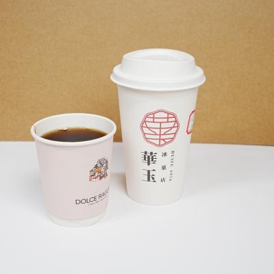 China Tazza di carta per caffè usa e getta biodegradabile con logo personalizzato for sale