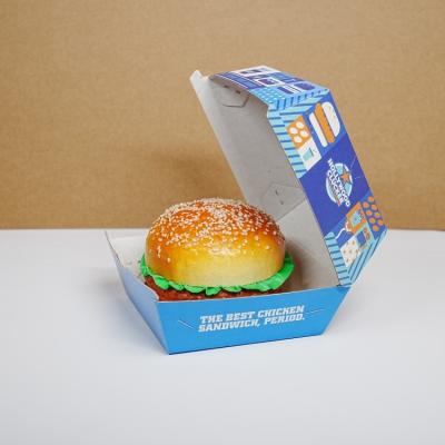 중국 맞춤형 도매 햄버거 상자 패스트 푸드 테이크 아웃 종이 포장 상자 판매용