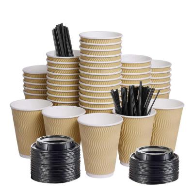 中国 卸売 環境に優しい使い捨て カスタム印刷コーヒーカップ 生物分解性クラフト紙カップ 販売のため
