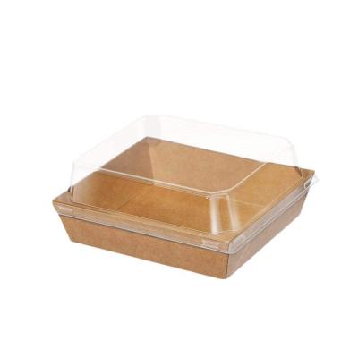 China Customized eco-friendly takeaway food box disposable meal preparation food packaging kraft paper with lid lunch box for sale