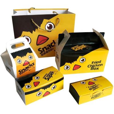 China Eco-friendly custom fried chicken box biodegradable disposable fast food takeaway box for sale