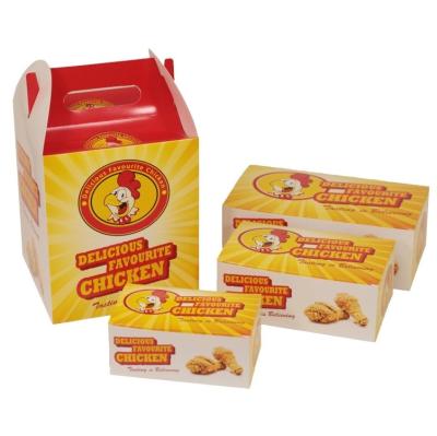 Cina Scatola di pollo fritto da asporto con logo personalizzato di qualità alimentare scatola di imballaggio in cartone bianco biodegradabile in vendita