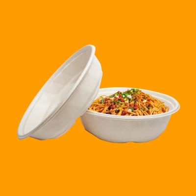China Compostable sugarcane bagasse paper bowl fast food packaging outer box customization for sale