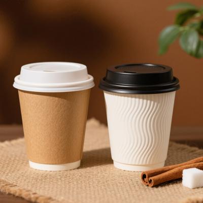 Cina Al dettaglio logo personalizzato ecologico biodegradabile 8oz 16oz 20oz tazza di carta da caffè usa e getta in vendita
