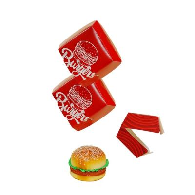 China Eco-friendly corrugated paper burger box wholesale custom printing logo size for sale