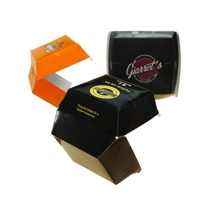 China Wholesale customized Burger Box boxes eco-friendly and recyclable food grade corrugated cardboard packaging Burger Box for sale