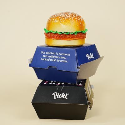 China Customized hamburger box biodegradable food grade fast food takeaway paper box for sale