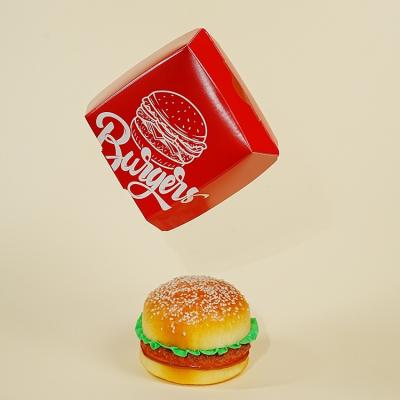 China Wholesale of disposable hamburger paper boxes customized logo hamburger boxes for sale