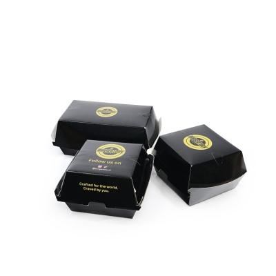 China Customized logo eco-friendly disposable food takeaway burger and french fries paper box for sale