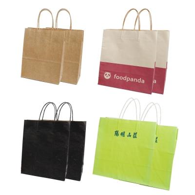 China Customized printing of logos on paper bags eco-friendly and recyclable disposable food packaging kraft paper bags for sale