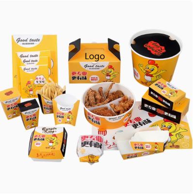 Cina Scatola personalizzata per hamburger e patatine fritte, ecologica, per fast food, per pollo fritto in vendita