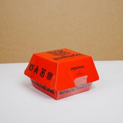 Cina Scatola di hamburger ecologica all'ingrosso con logo personalizzato scarto di fast food scatola di hamburger in carta in vendita