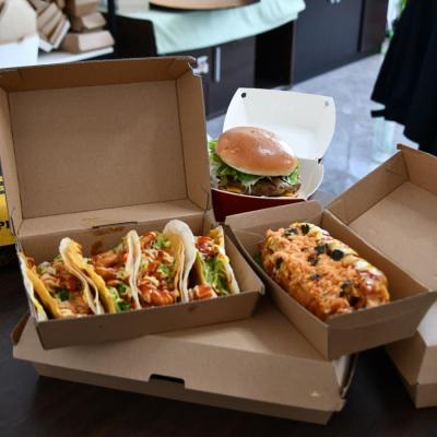 China Wholesale customized printing logo eco-friendly and biodegradable fast food burger and french fry box for sale