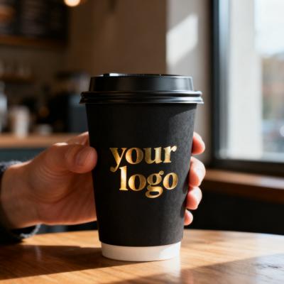 Китай Экологически чистый биоразлагаемый бумажный стакан с индивидуальным логотипом двойной слой горячего напитка, чашка с крышкой продается